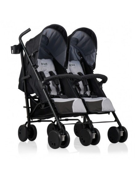 Carucior gemeni Zipper Duo Kiddo Black Silver - www.roua.ro