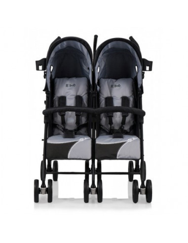 Carucior gemeni Zipper Duo Kiddo Black Silver - www.roua.ro