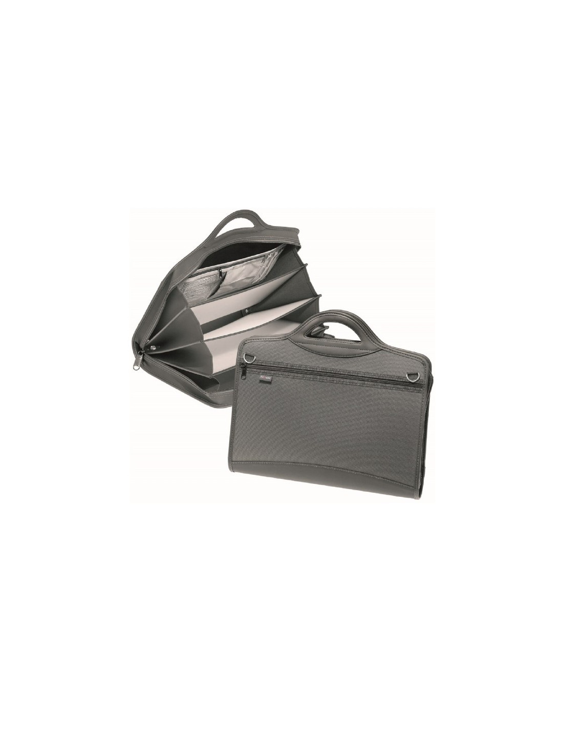 SERVIETA A4 CU 4 COMPARTIMENTE SI FERMOAR NEAGRA SNOPAKE - www.roua.ro