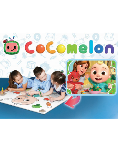 Puzzle de colorat maxi - Cocomelon la masa (60 piese) - www.roua.ro
