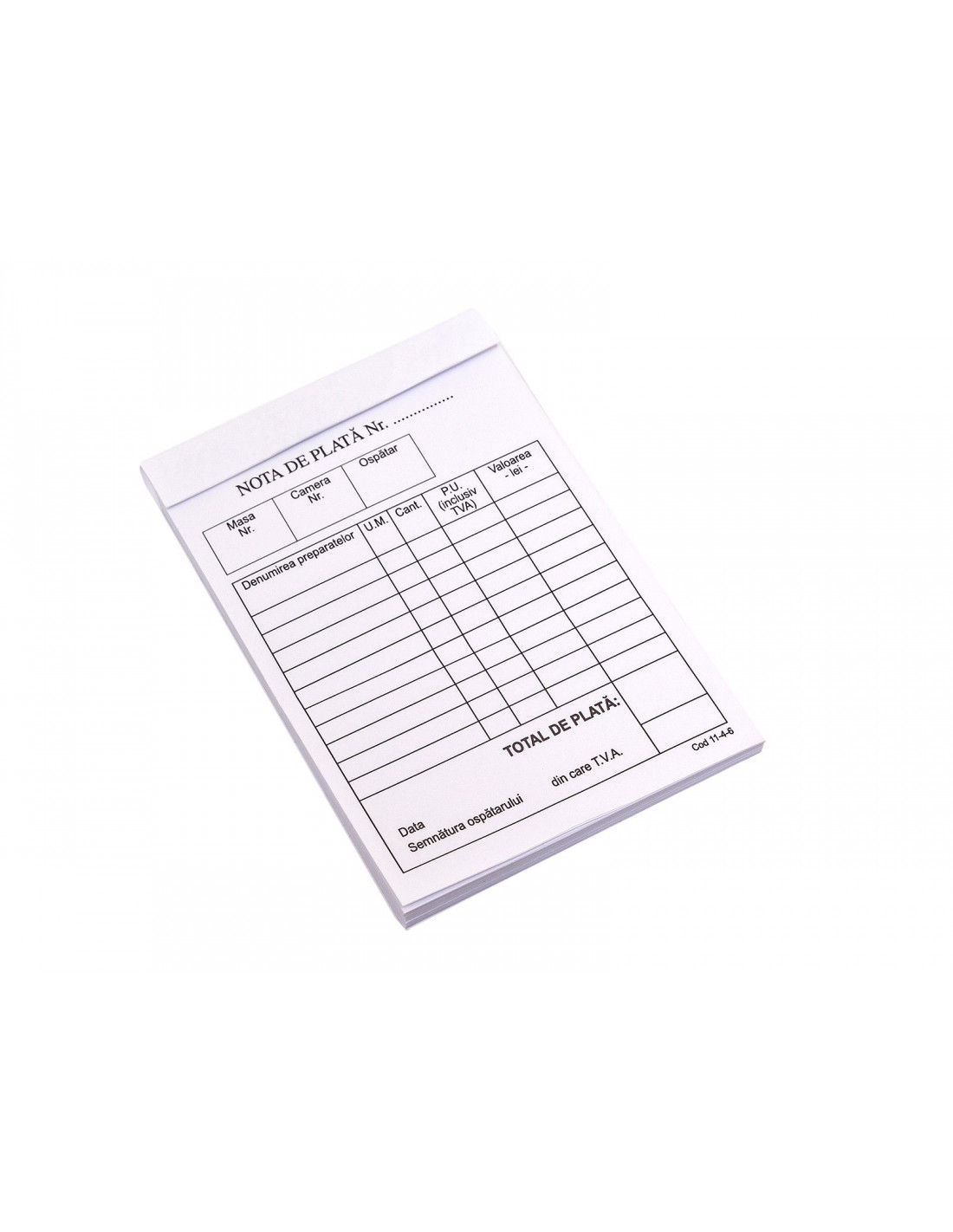 Nota de plata ospatar A6 - www.roua.ro