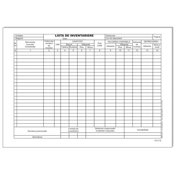 Lista inventar A4 - www.roua.ro