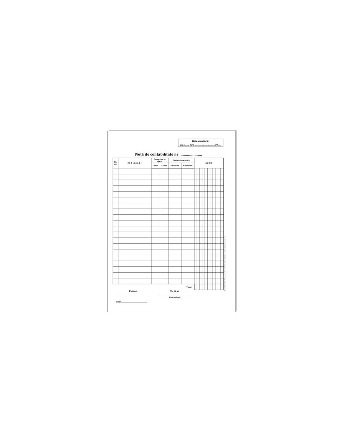 Nota contabila A4 - www.roua.ro
