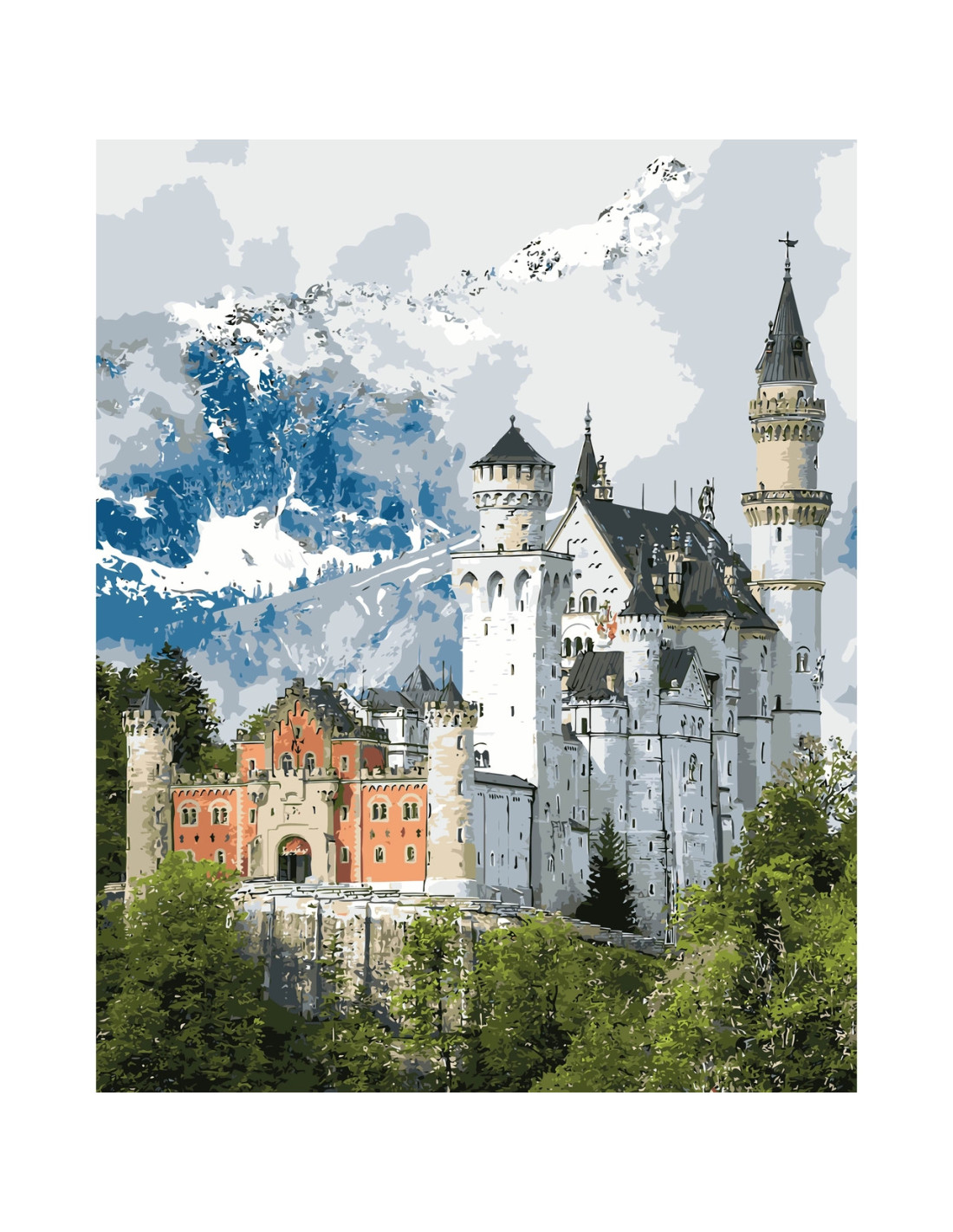 Picturi pe numere Peisaje, 40x50 cm, Aer Medieval, PDP2976 - www.roua.ro